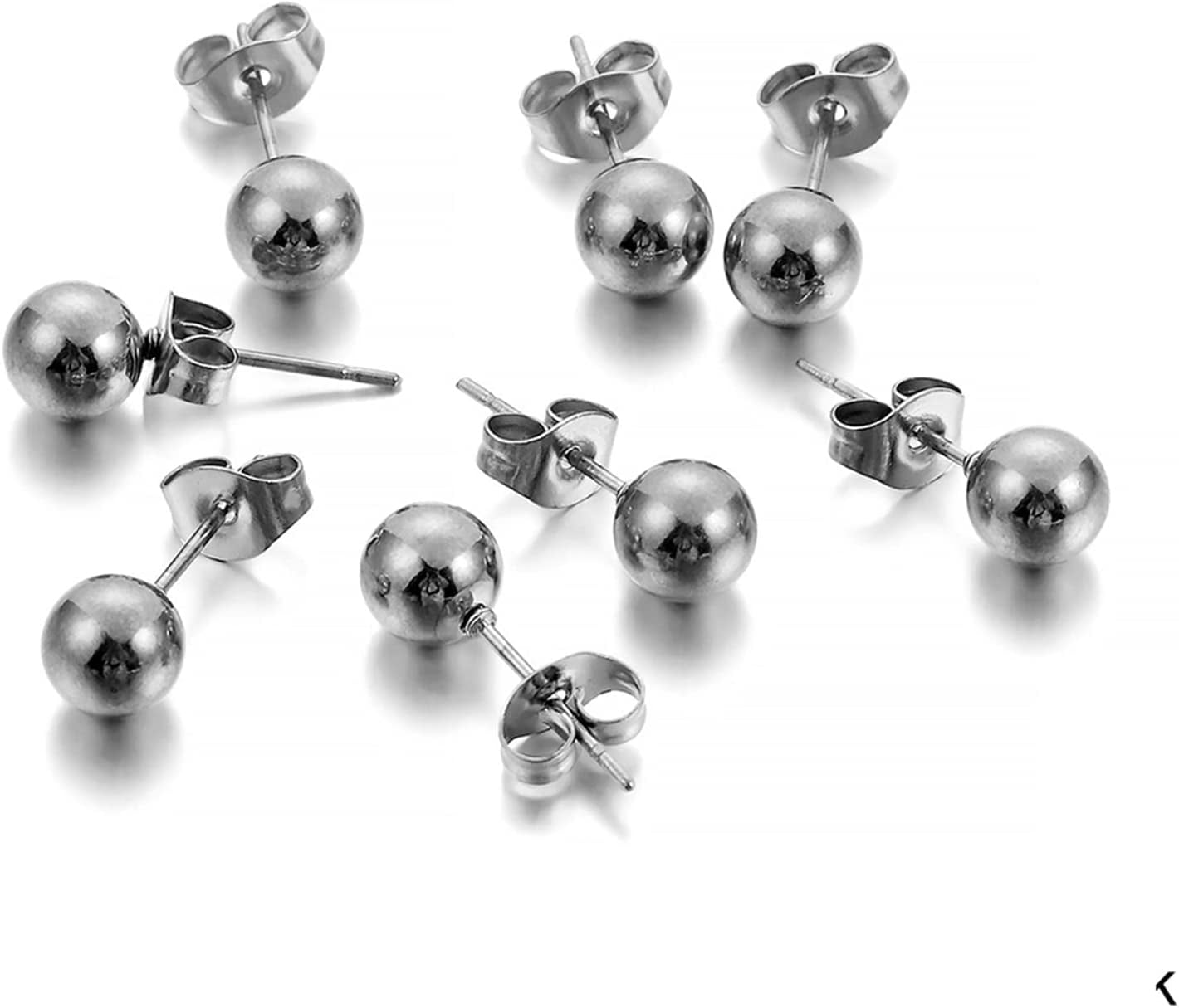 Ear Hook & Earback 20pcs/lot Gold Stainless Steel Round Ball Earring ...