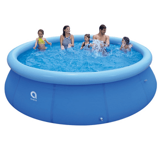 H2OGO 8 ft. x 20 in. Round Above Ground Pool Set With Pool Shade ...