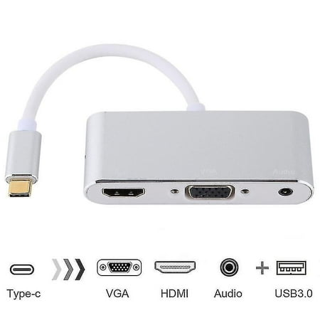 Computer accessory sets usb 2.0 + audio port + vga + hdmi to usb-c type ...