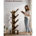 6 Tier Tree Book Shelf - Small Bookshelf Decor, Corner Bookshelf ...