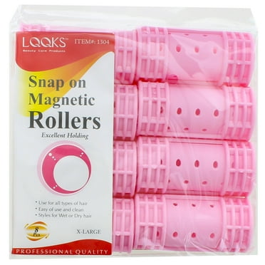 Donna Salon Quality Snap on Plastic Magnetic Hair Rollers (x-Large - 1 ...