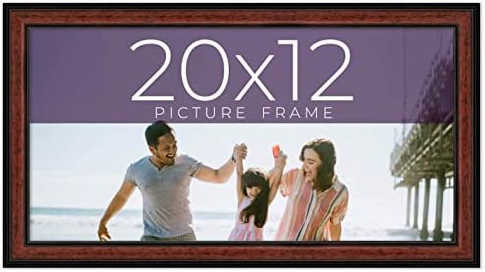 20X12 Executive Brown Real Wood Picture Frame Width 1.25 Inches ...