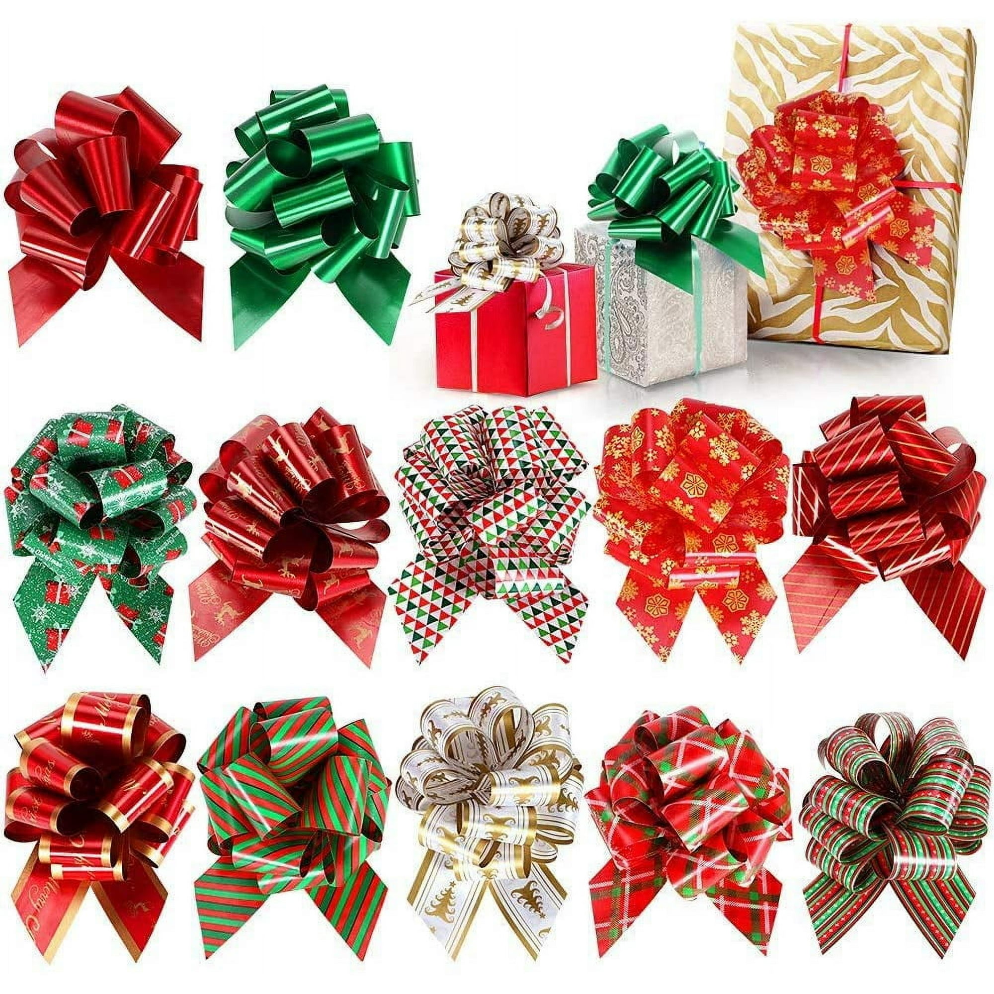 Click here for Unbranded 24 Pcs Gift Bows Christmas Pull Bows Rib... prices