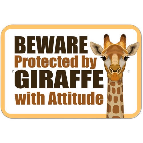 Beware Protected by Giraffe with Attitude Sign - Walmart.com