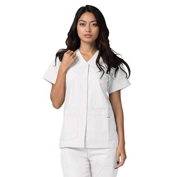 Adar Universal Scrubs For Women - Snap Front Scrub Top - Walmart.com