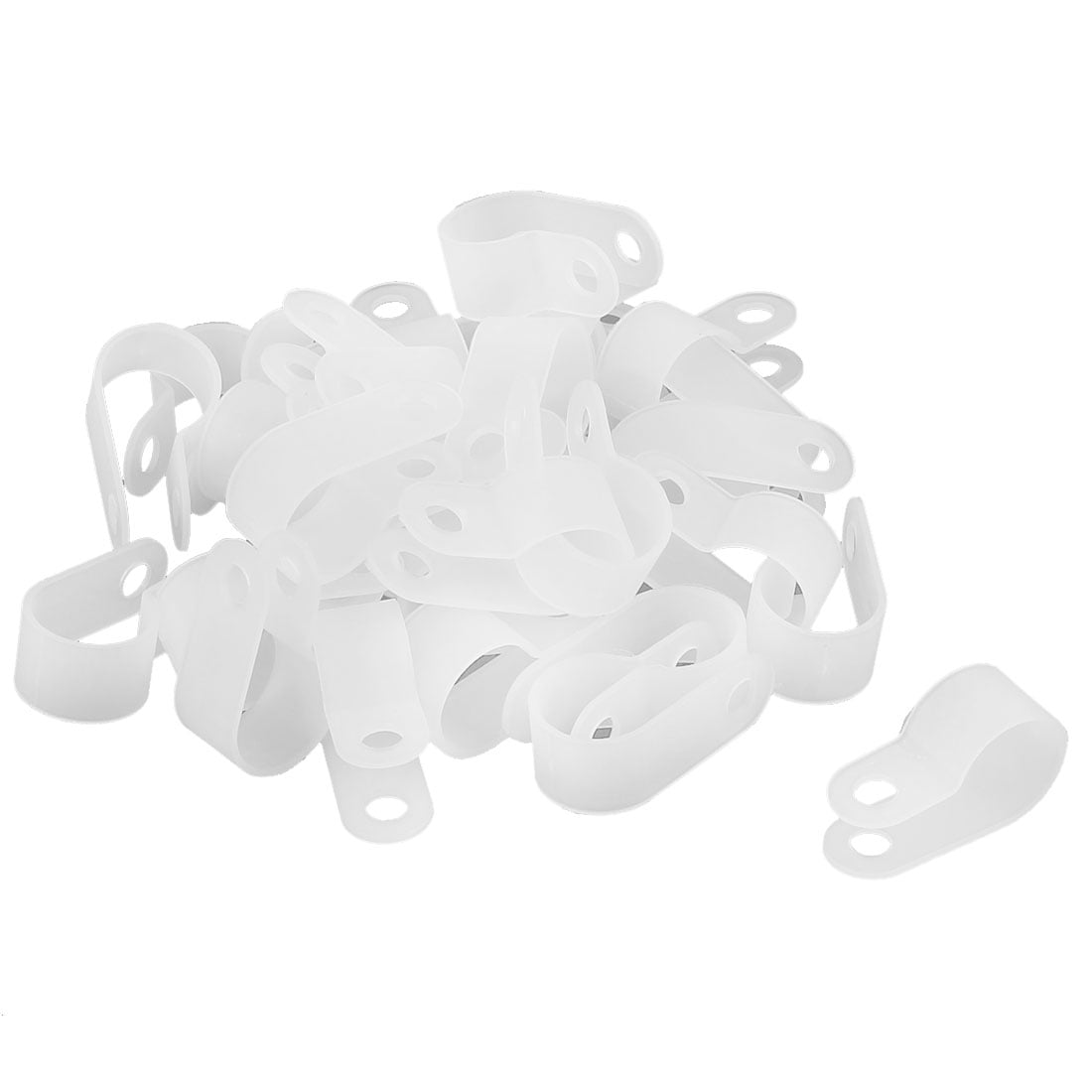 30pcs White Plastic 10.4mm Diameter Electric Wire Cable Clips Organizer ...