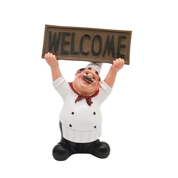 Qtmnekly Home Gift Chef Decoration Chef Hands Up Welcome Sign "WELCOME ...