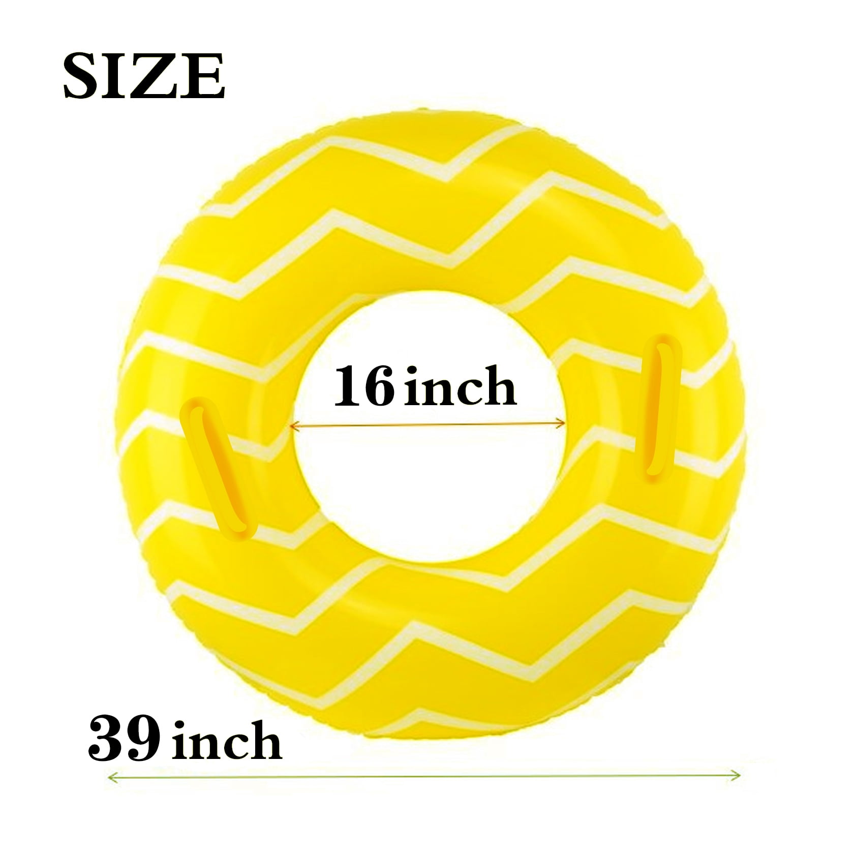 Buy 10Leccion Inflatable Pool Tubes with Handles, Yellow Pool Floaties ...