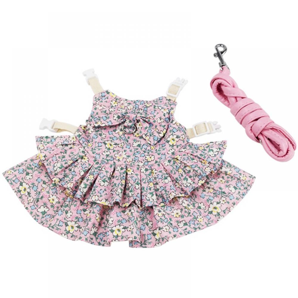 Dragonus Pet Rabbit Bunny Dress Small Animal Harness Vest and Leash Set ...