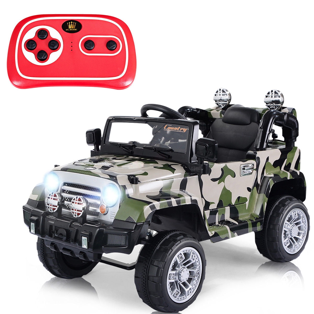 Costway 12V MP3 Kids Ride On Truck Car RC Remote Control w/ LED Lights ...