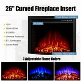 "AMERLIFE 63"" Entertainment Center with 26"" Fireplace, Distressed ...