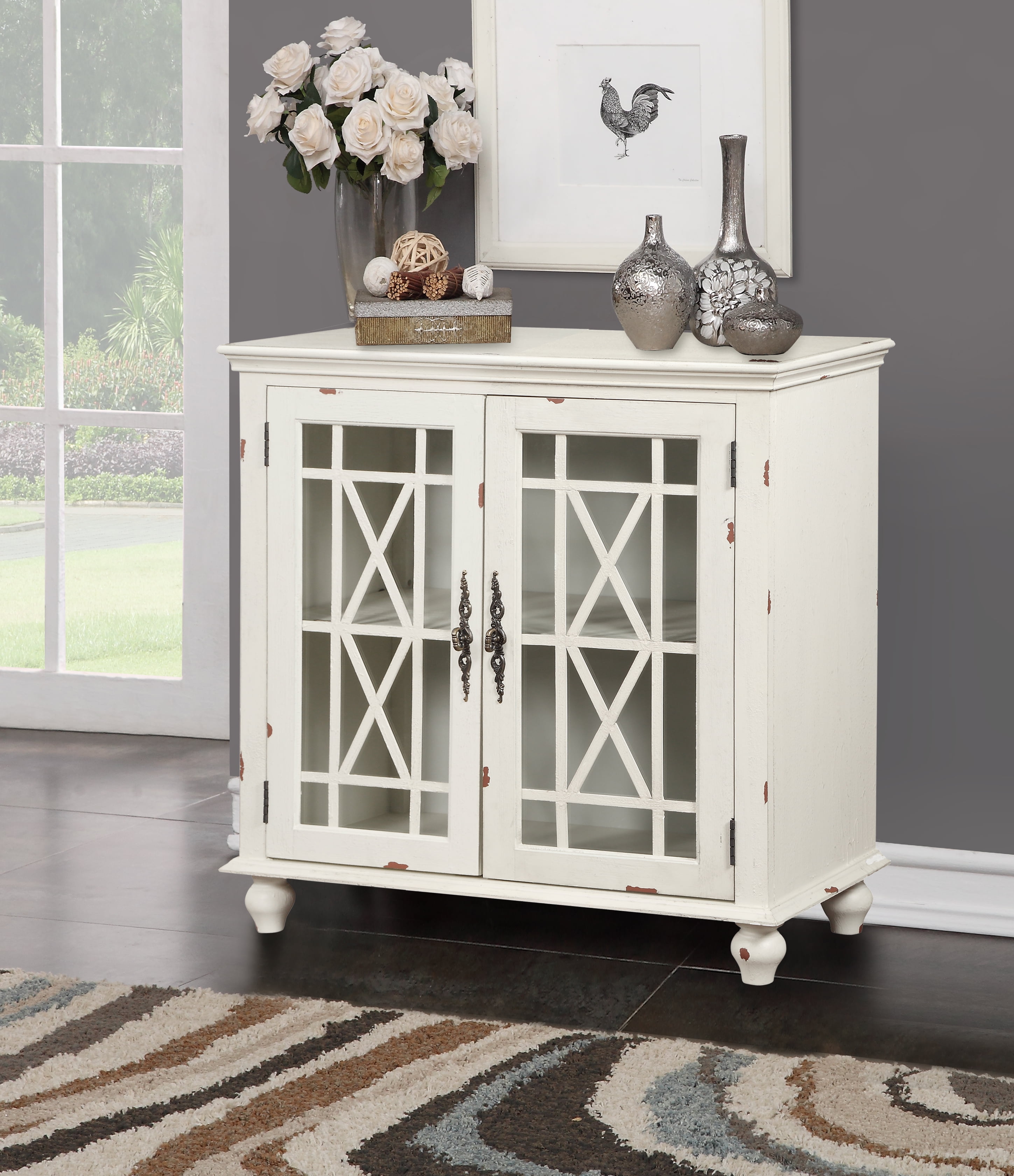 OS Home and Office Model 34-200 Harper's Branch White Accent Console ...
