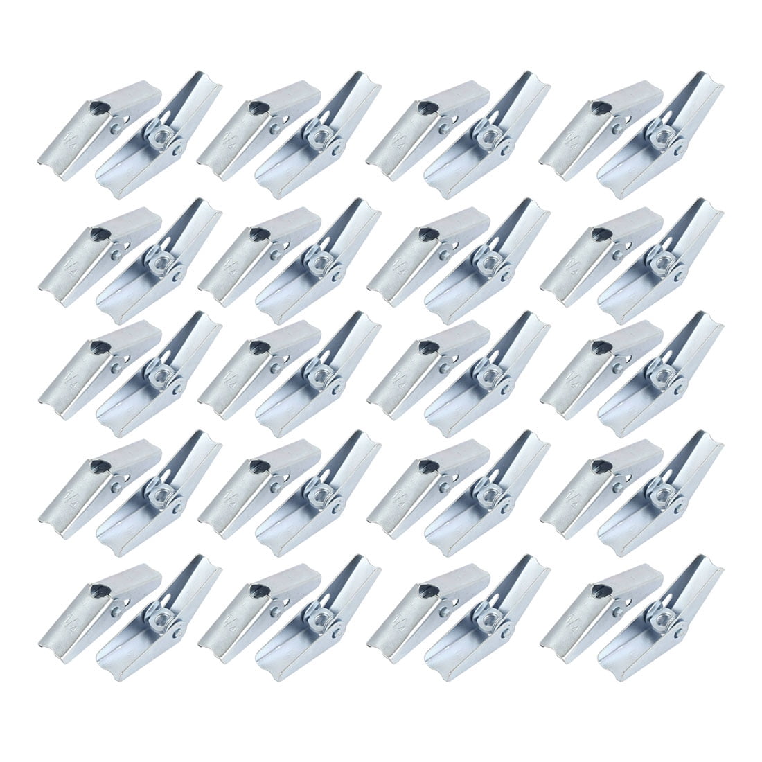 1/4" Dia Female Thread Spring Loaded Hollow Wall Anchor Toggle Wing Nut ...