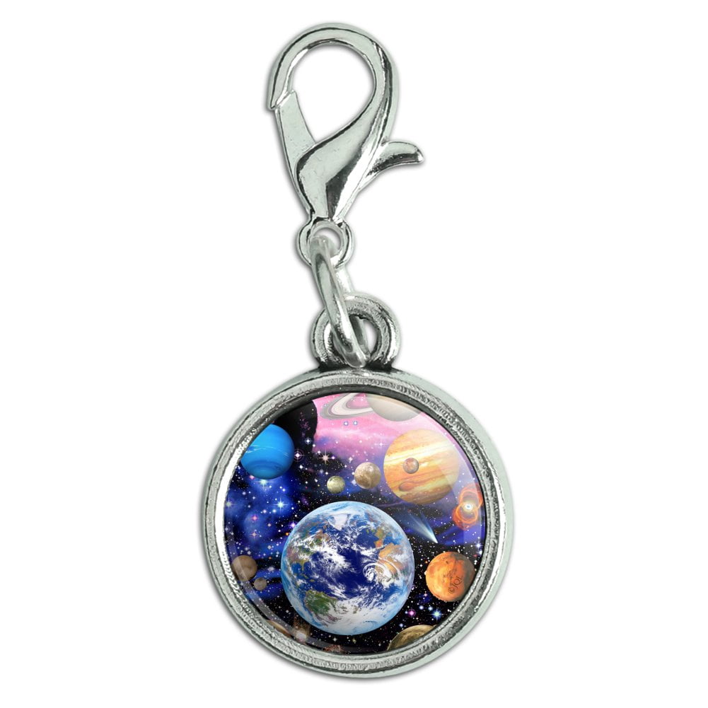 Planets Solar System Earth Nebula Antiqued Bracelet Pendant Zipper Pull ...