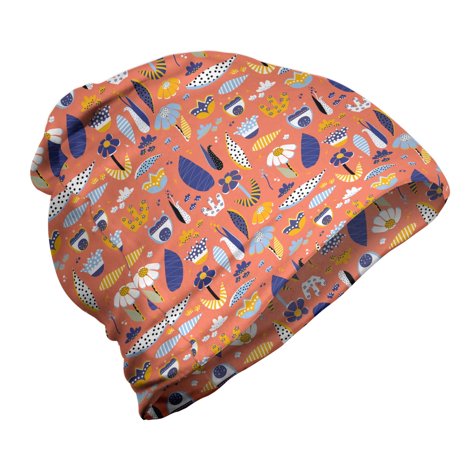 Garden Unisex Beanie, Childish Daisy Pattern Art, Hiking Outdoors ...