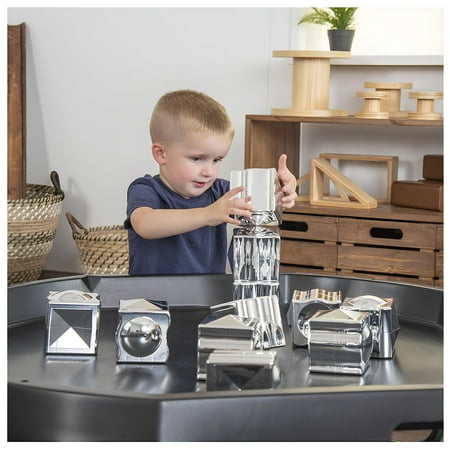 TTS 12-Piece Metallic Distorting Mirror Effect Building Stacking ...