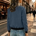 Zpzdpjkx Women's Faux Suede Bomber Jacket Fashion Ribbed Trim Snap ...