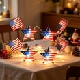 Red White Blue Star and Flag Lights Battery Operated USA Flag Patriotic ...