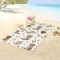 1 retro western style beach towel, cream bottom decoration with cowboy ...