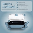 COOK WITH COLOR Electric Skillet, 1400-Watt Ceramic Pan, Blue, Tempered ...