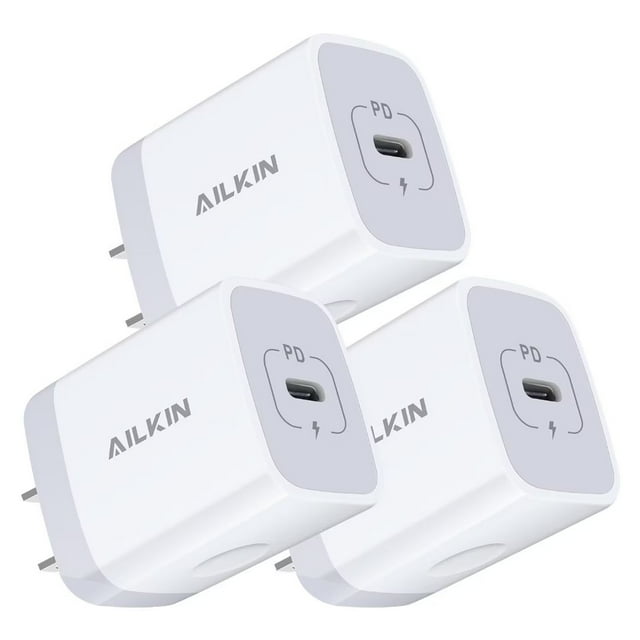 Usbc block,USB C Wall Charger Block,AILKIN 3Pack USB Wall Charger 20W ...