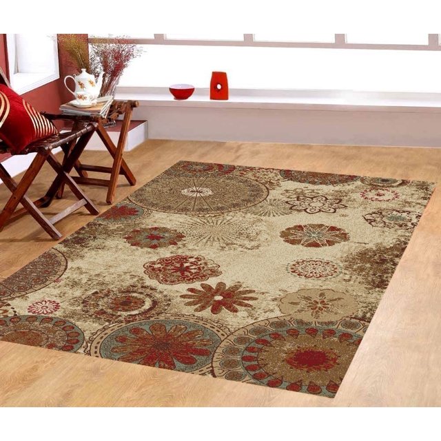 Floral Abstract Light Area Rug 3'3"x5' - Walmart.com
