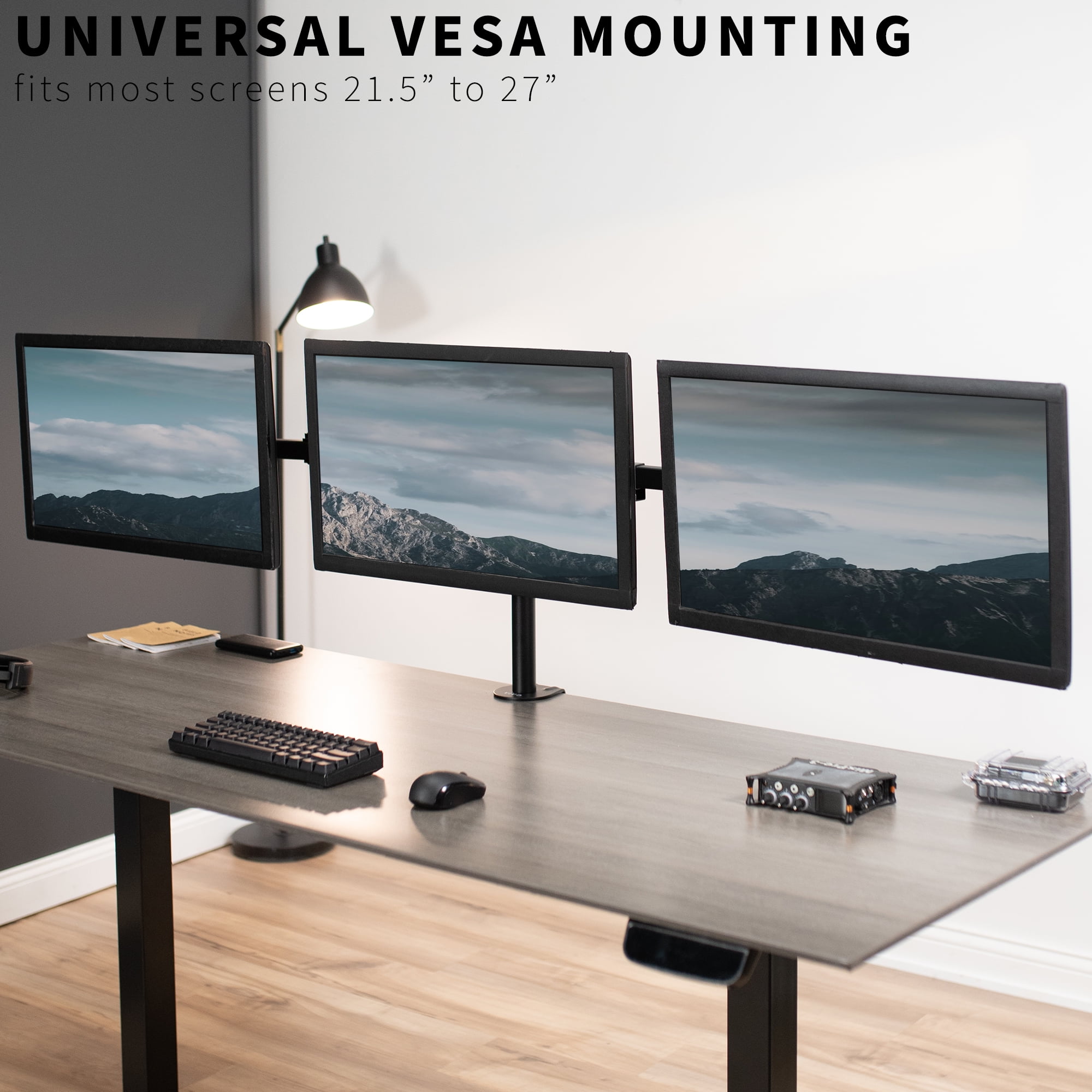 Buy VIVO Heavy Duty Flush to Wall Triple Monitor Desk Mount, 3 Screens ...