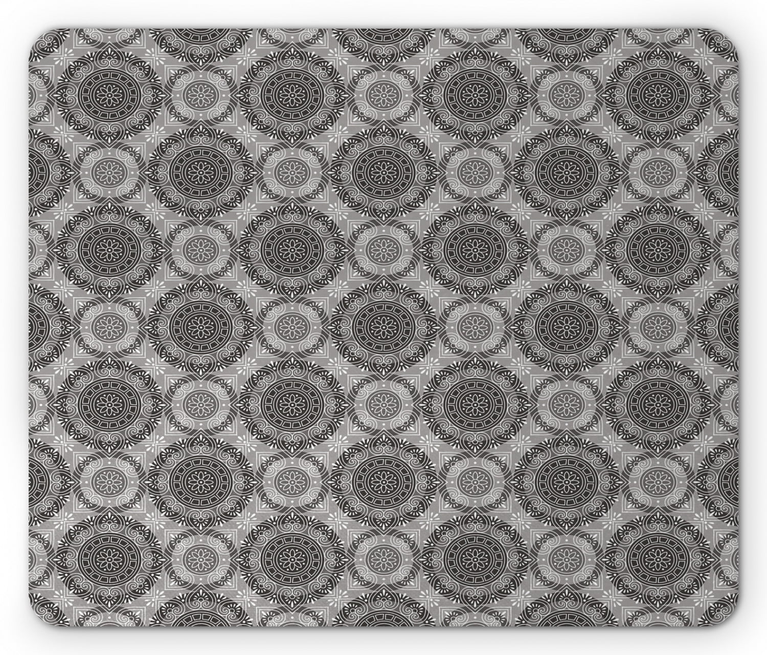 Grey Mouse Pad, Antique Pattern with Ornamental Flowers Traditional ...
