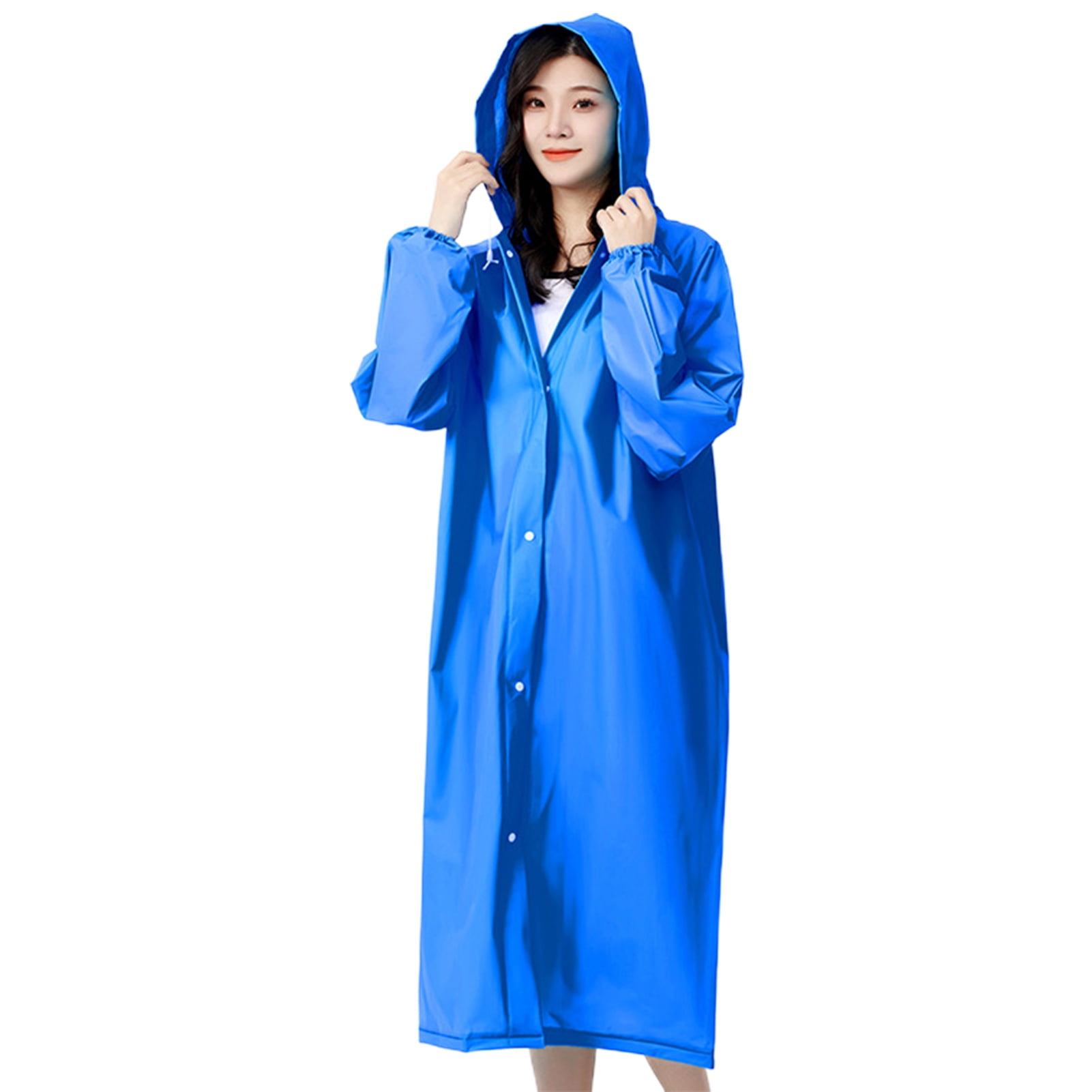 Farfi Hooded Rain Coat Impermeable Thickened Waterproof Unisex ...