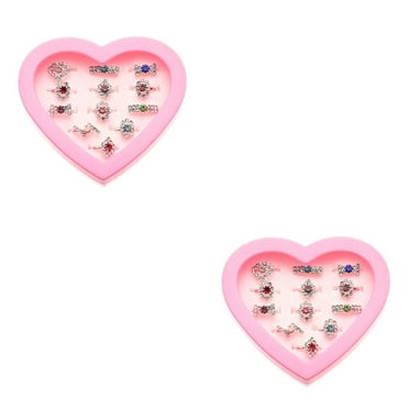 36PCS Kids Ring, Peaoy Cute Cartoon Rhinestone Adjustable Jewelry Ring ...