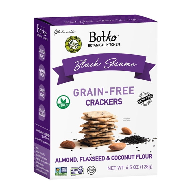 Botko Foods Black Sesame Grain Free Crackers 3 PACK | Gluten Free ...
