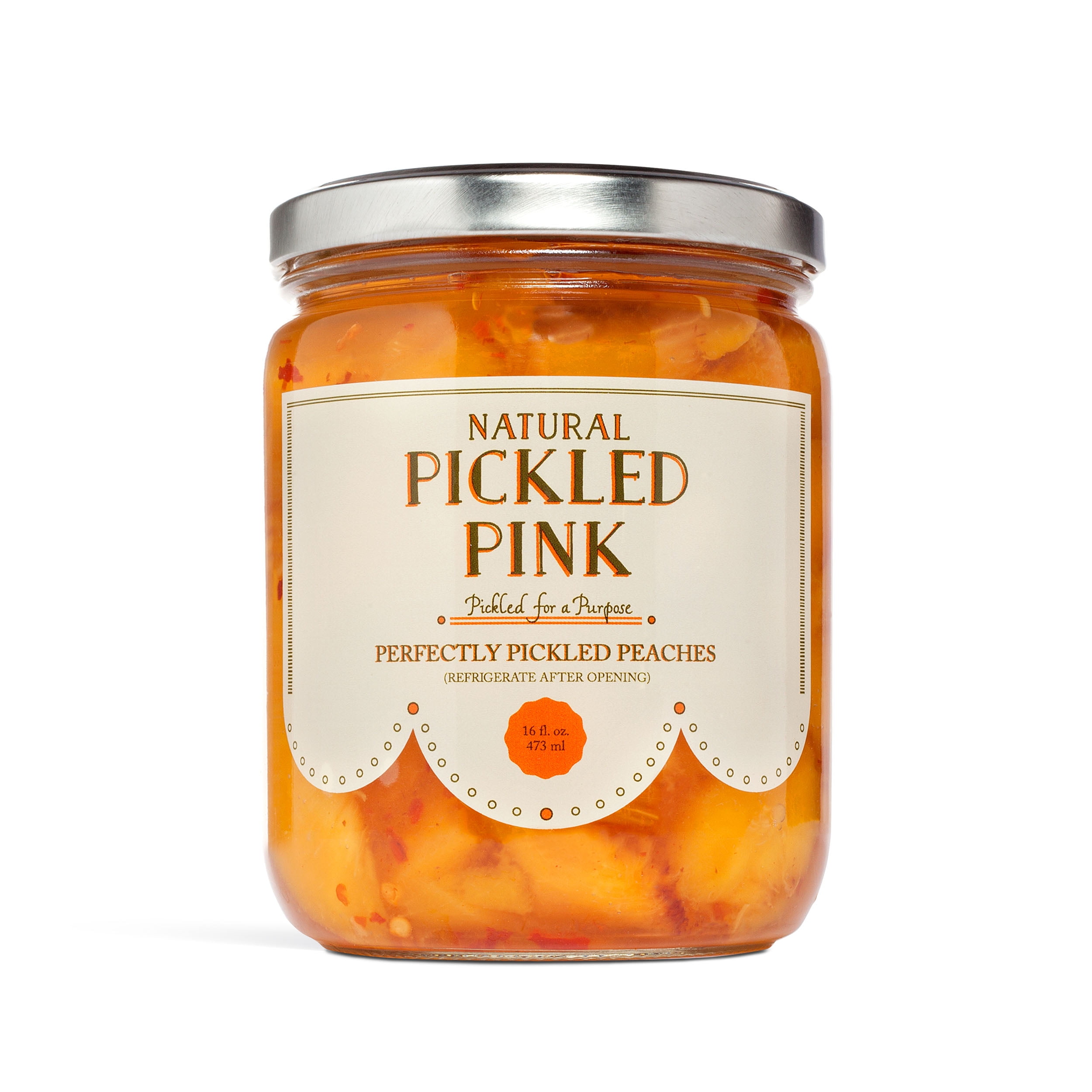 Natural Pickled Pink Perfectly Pickled Peaches, 16 oz Glass Jar ...
