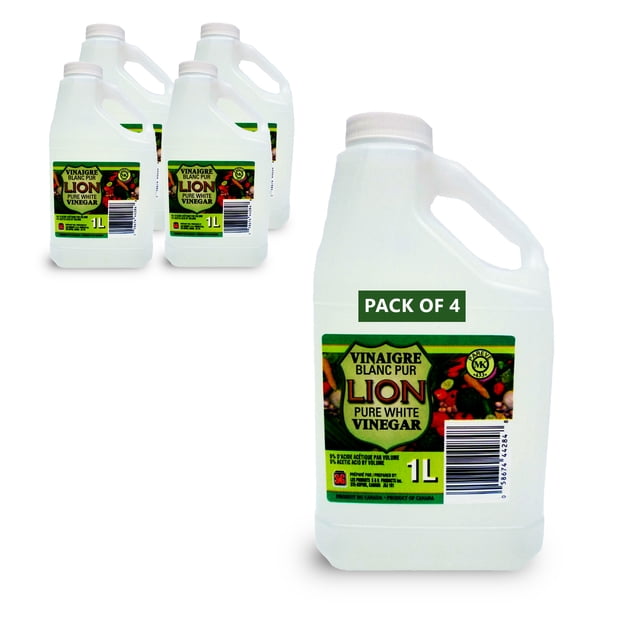 LION Pure White Distilled Vinegar 1L (Pack of 4) - Walmart.ca