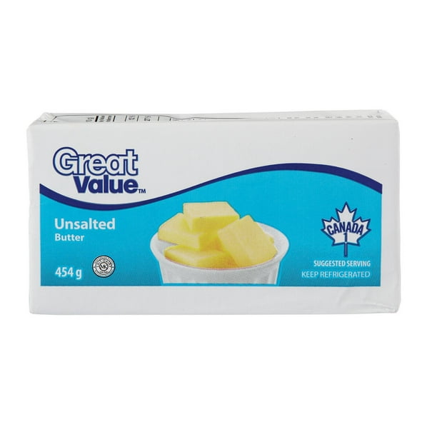 Great Value Unsalted Butter, 454 g - Walmart.ca