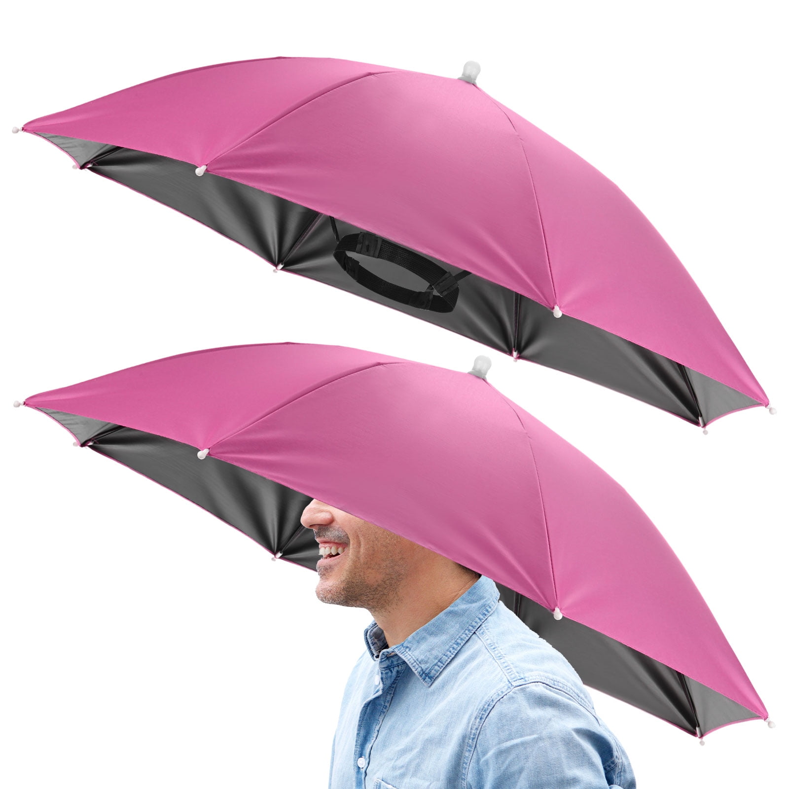 Sombrero Paraguas con Banda de 26" [2 Pcs] - Sombrero Plegable con ...