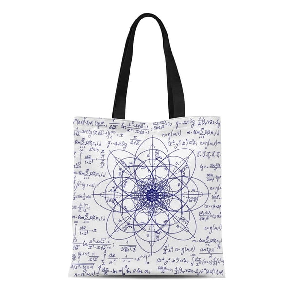 NUDECOR Canvas Tote Bag Equation Math Scientific Geometry Figures and ...