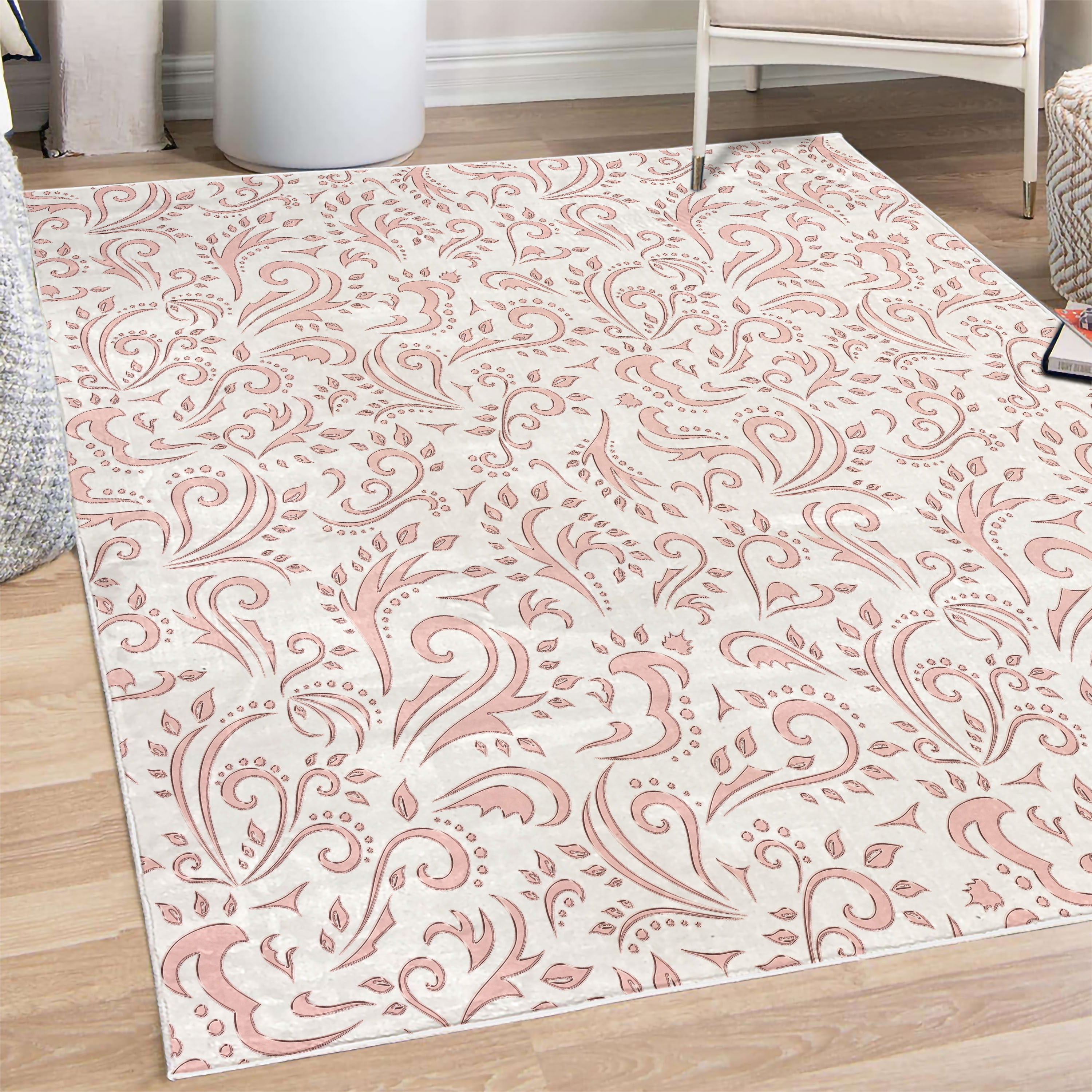 Vintage Decorative Rug, Monochrome Style Classic Victorian Inspired ...