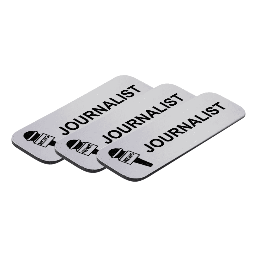 Journalist 1 x 3" Name Tag/Badge, Silver, (3 Pack) - Walmart.com