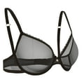 Wingslove Womens Sexy Sheer Bra Unlined Underwire Support See Through Everyday Bra With