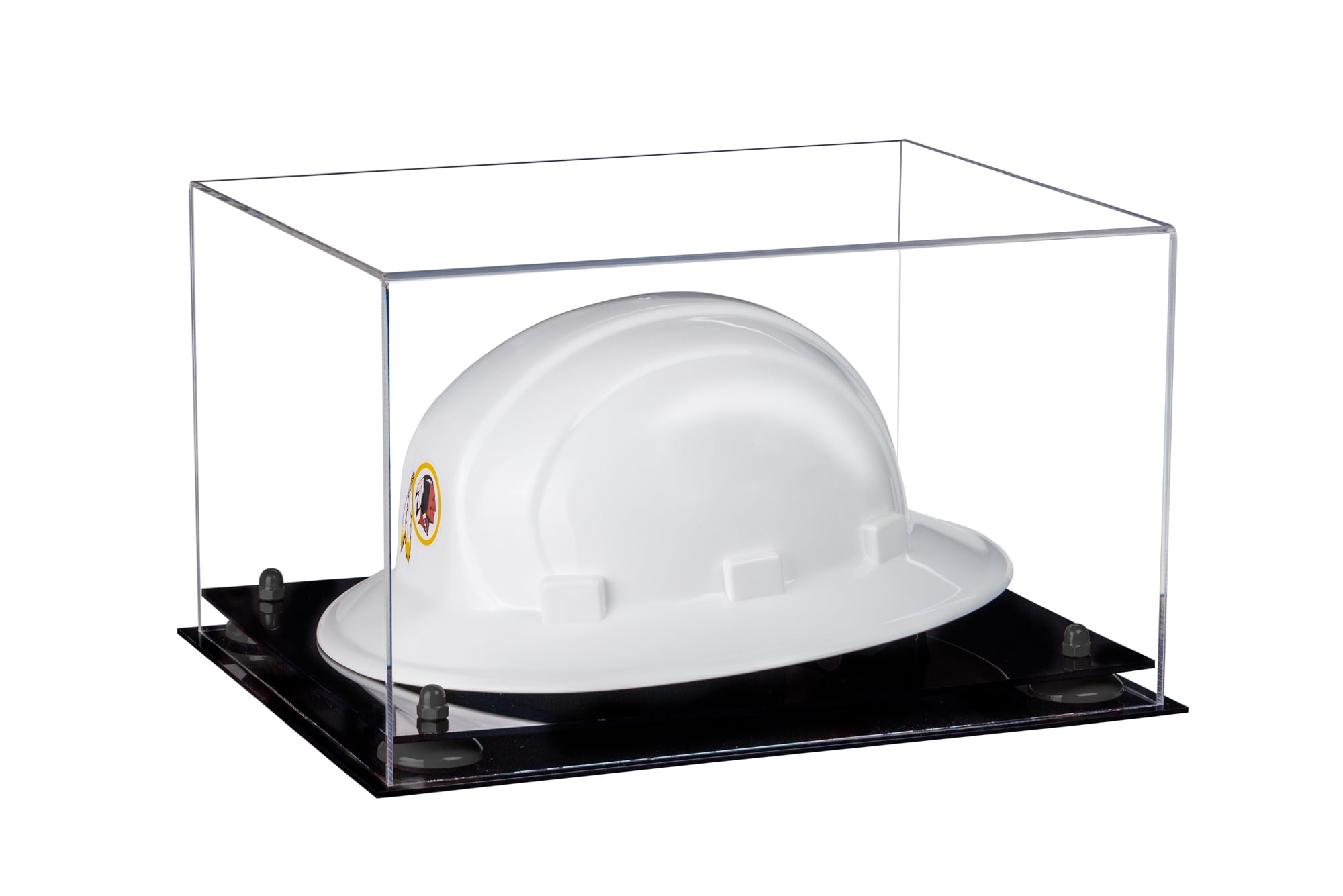 Deluxe Clear Acrylic Large Helmet - Hard Hat Display Case with Black ...