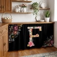 Black Letter F Flower Cabinet Curtains 32" W x 55" L Watercolor ...