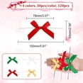 120Pcs 4 Colors Polyester Bowknot with Iron Wire Twist Ties for DIY ...