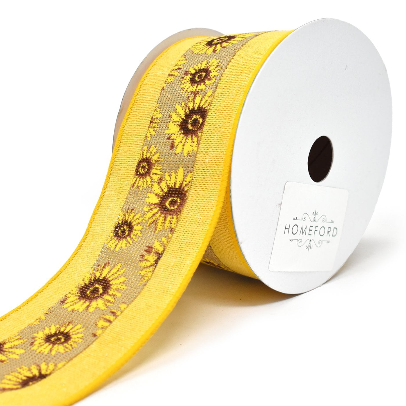 Canvas Edge Burlap Sunflower Wired Ribbon, 2-1/2-Inch, 10-Yard ...