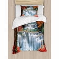 Waterfall Duvet Cover Set, Waterfalls Like Stairs in Forest Hidden in ...