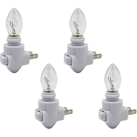 FYBTO Plug in Night Light Module, White Color, Includes 4 Watt Bulb ...