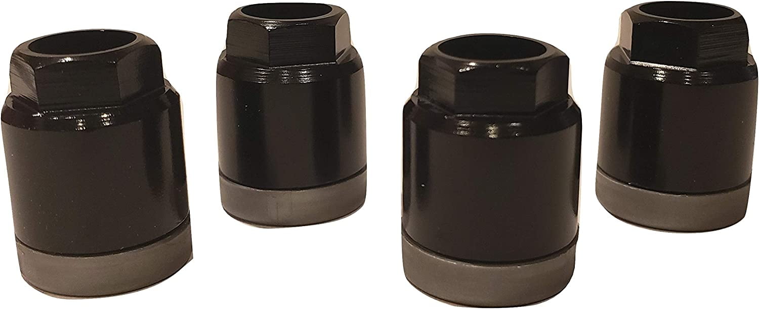 Muzzys Set of 4 Universal Black and Silver TPMS Sensor Air Valve Stem ...