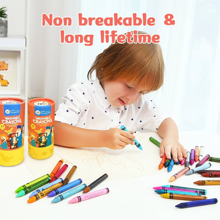 Child Coloring With Crayons