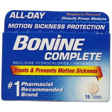 2 Pack - Bonine Motion Sickness Prevention Raspberry Chewable Tablets 8 ...