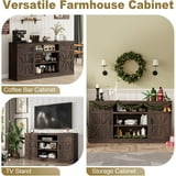66" Farmhouse TV Stand for 65" 70" 75" TVs with Charging Station, 33 ...