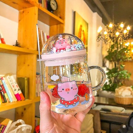 Cartoons Glass Mug Creative Pig Rabbit Bear Breakfast 450ml Milk Coffe - Walmart.ca